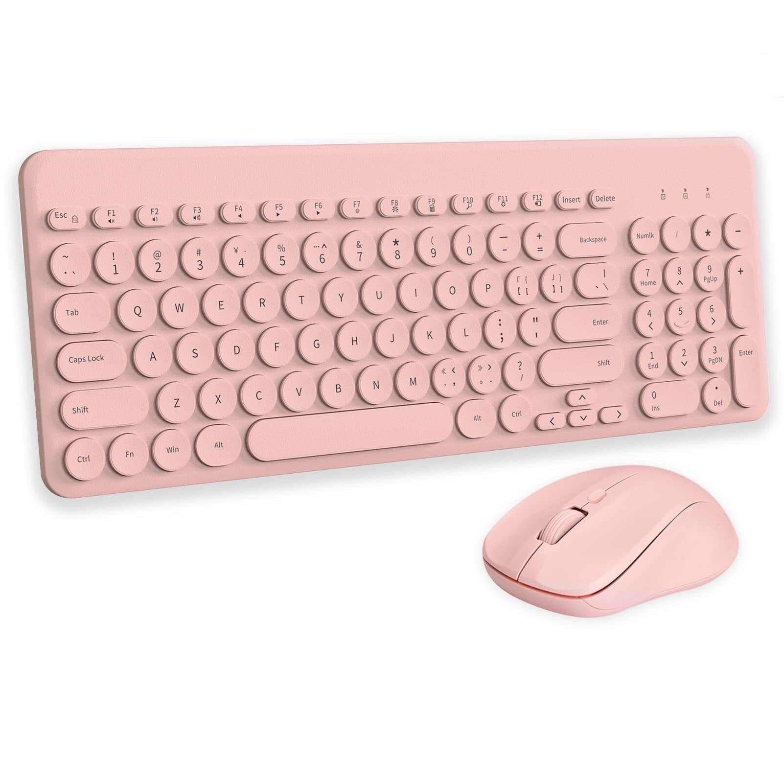 Wireless Ergonomic Keyboard and Mouse Combo, Sweet Mixed Color Cute ...