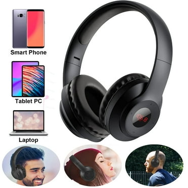 Wireless FM Radio Headphones with Bluetooth, Built-in Mic for Calls ...