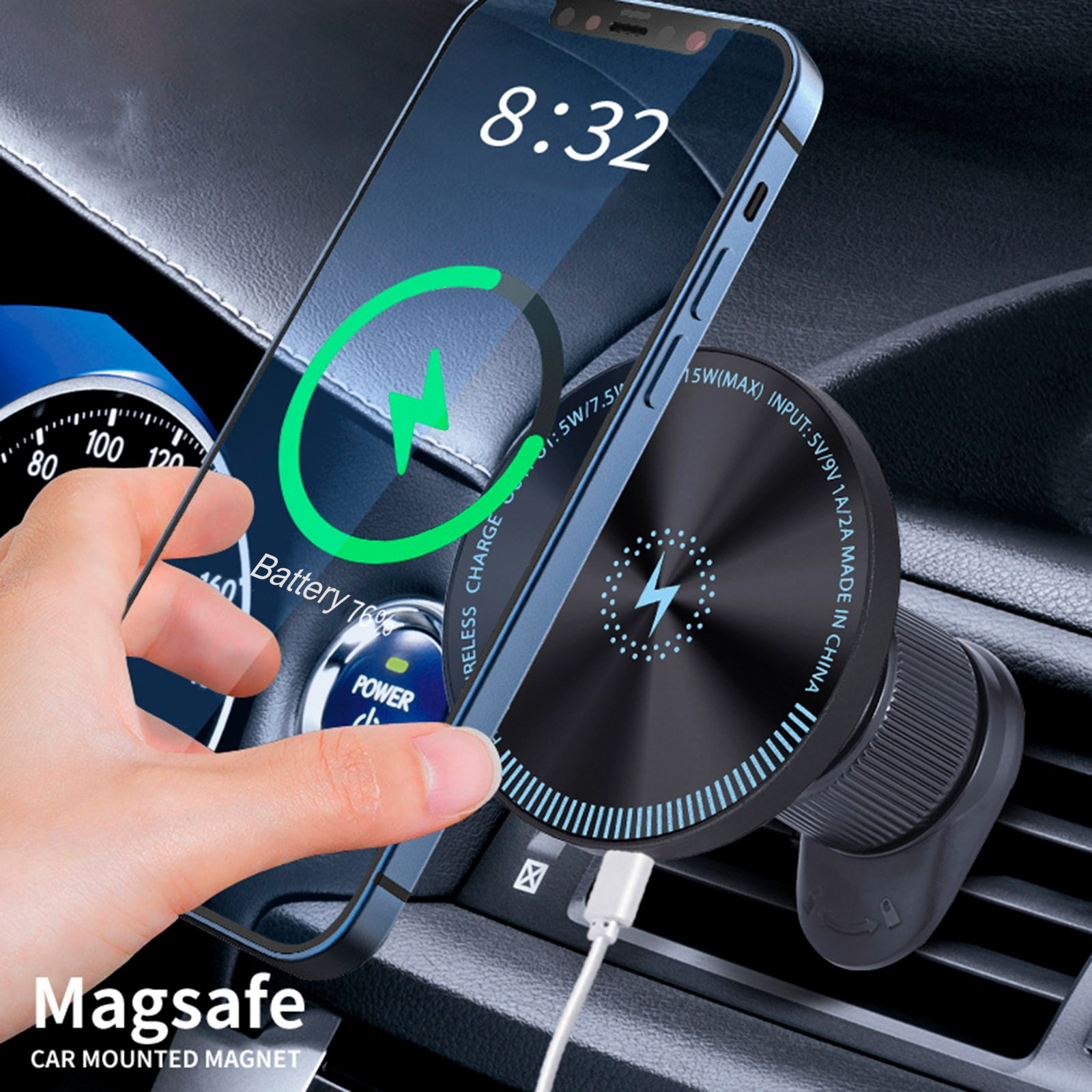Wireless Fast Charging, Intelligent Magnetic Induction, One Hand Access ...