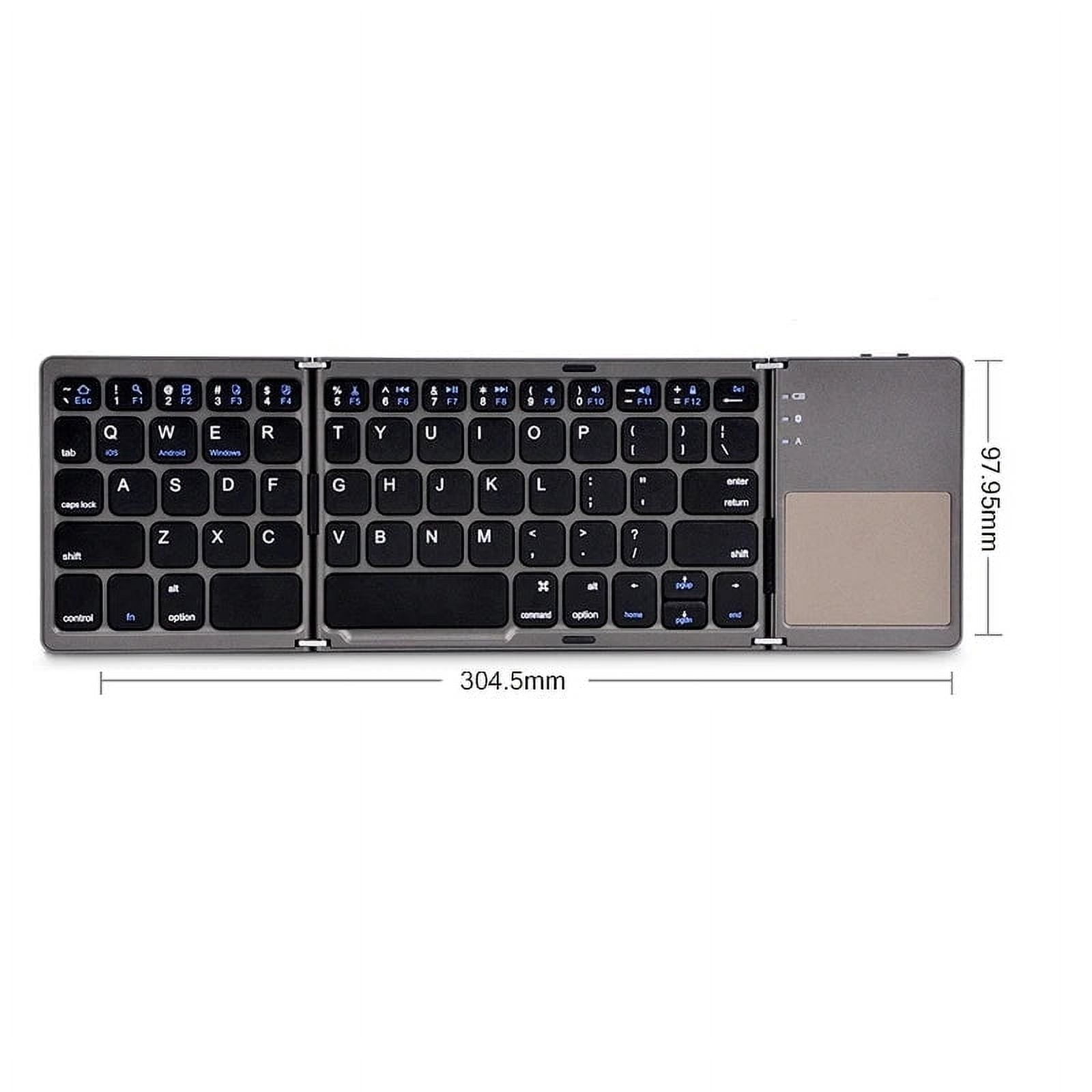 Wireless Folding Keyboard Bluetooth Keyboard with Touchpad for Windows, Android, Ios,Phone,Multi ...