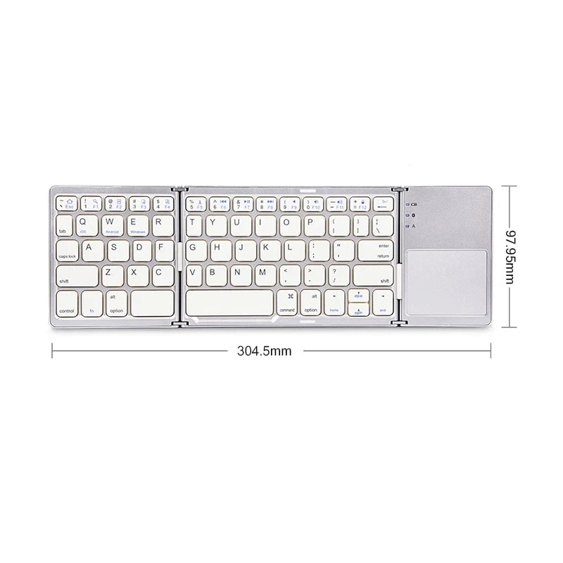Wireless Folding Keyboard Bluetooth Keyboard with Touchpad for Windows, Android, Ios,Phone,Multi ...