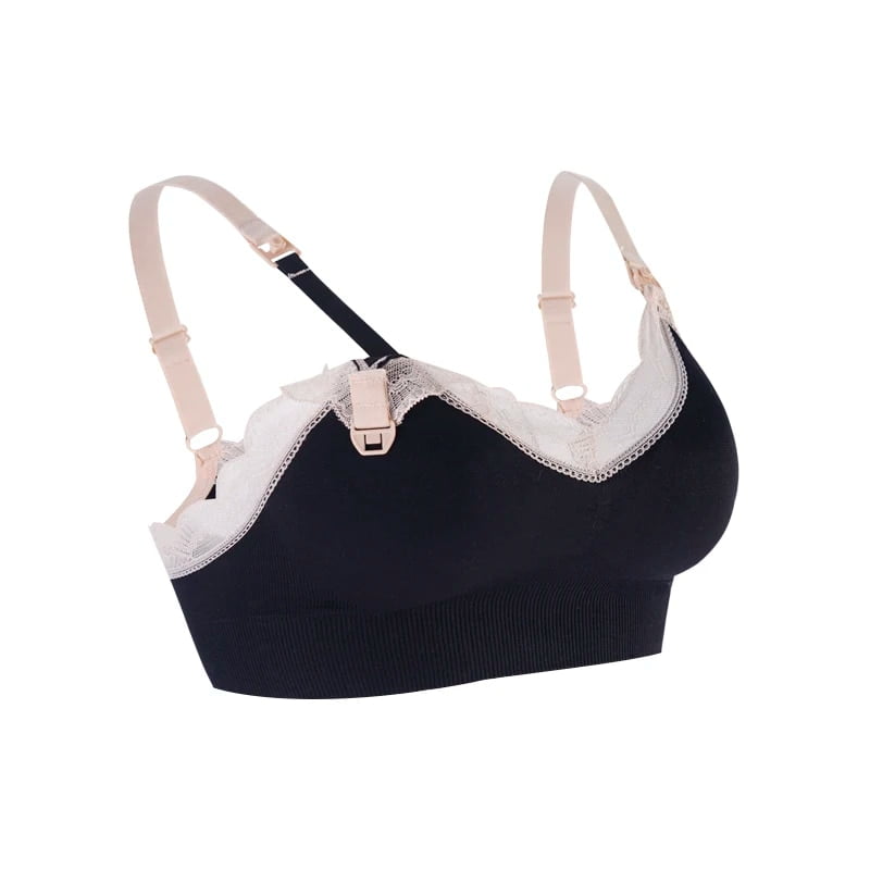 Wireless Front Open Nursing Bra Soft Lace Breathable Seamless Maternity Breastfeeding Bras