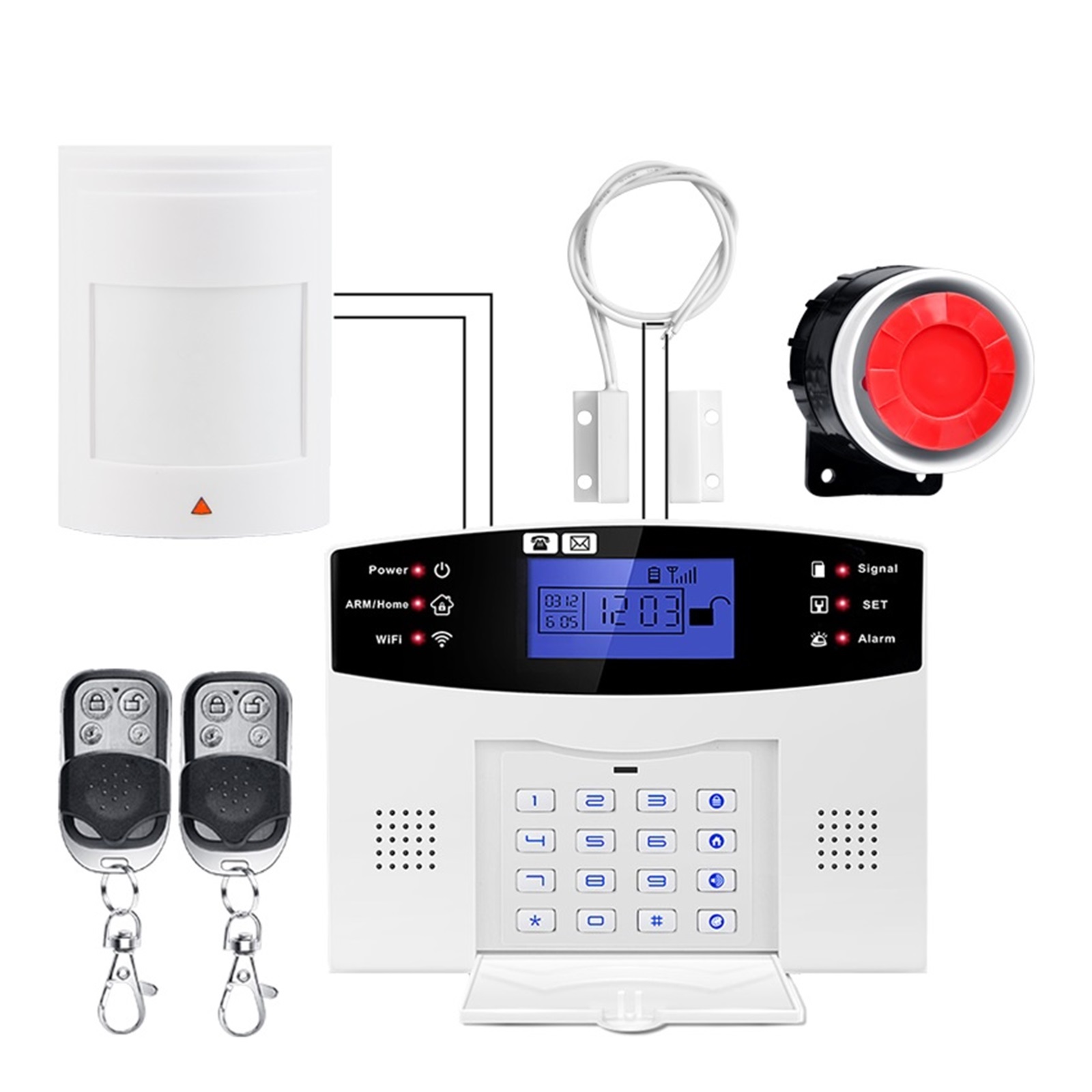 Wireless GSM Home Security Alarm System For Tuya APP With Motion Sensor ...
