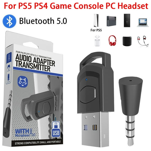 Wireless Game Audio Headphone Adapter Receiver for PS5 PS4 Game Console ...
