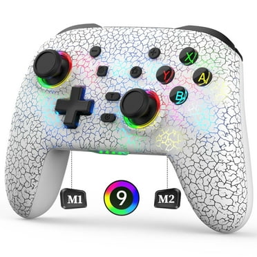 DYONDER Wireless Switch Pro Controller for Nintendo Switch/Lite/OLED with RGB,Turbo&Macro(Yellow ...