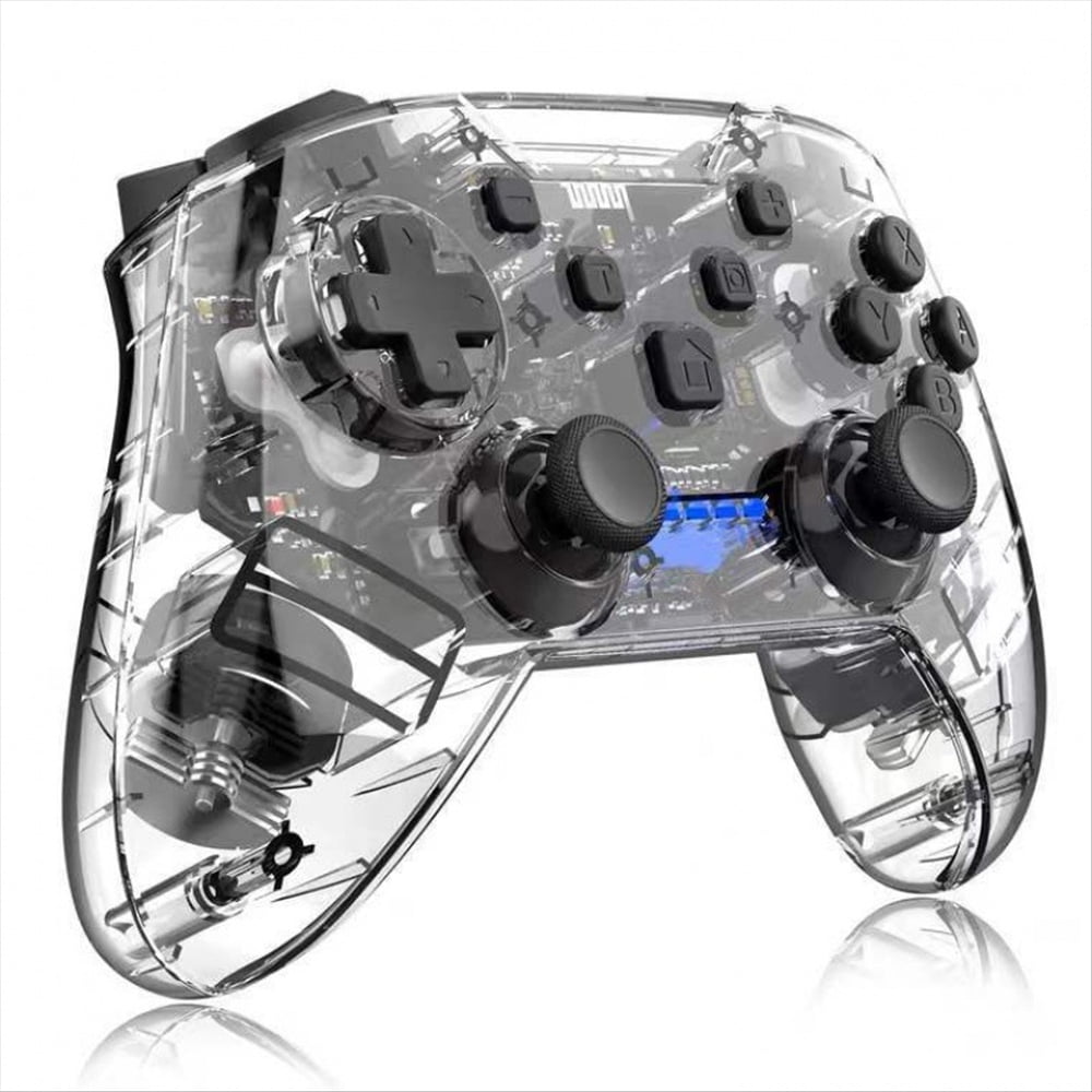 Wireless Game Controller for Switch PRO - Bluetooth Transparent LED ...