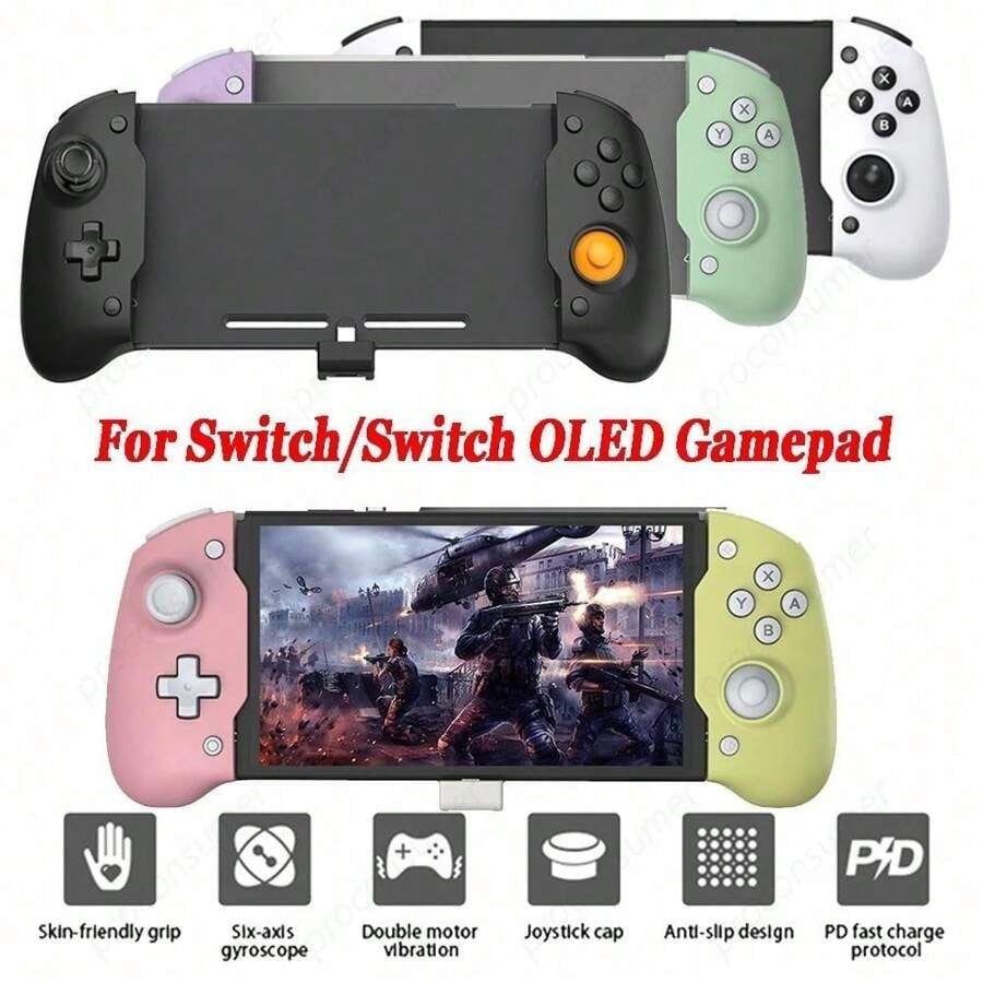 Wireless Gamepad For Switch/Switch OLED Game Control Dual Motor Vibration 6-Axis Gyro ...