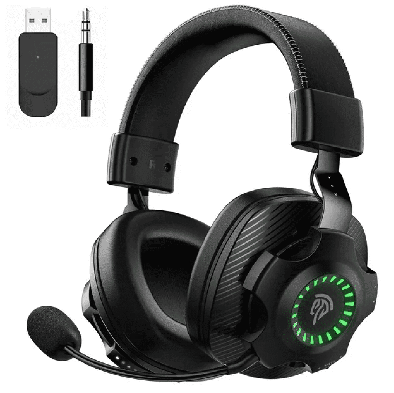 QUCOPRE Wireless Gaming Headset - Bluetooth, 2.4G USB, Noise Cancelling ...