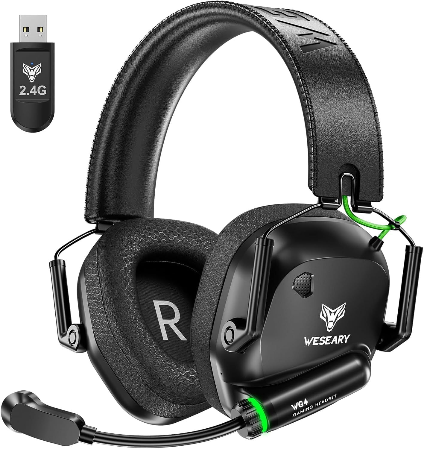 Wireless Gaming Headset 2.4GHz & Bluetooth 5.4 Headphones with ENC Mic ...