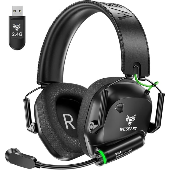 Wireless Gaming Headset 2.4GHz & Bluetooth 5.4 Headphones with ENC Mic ...