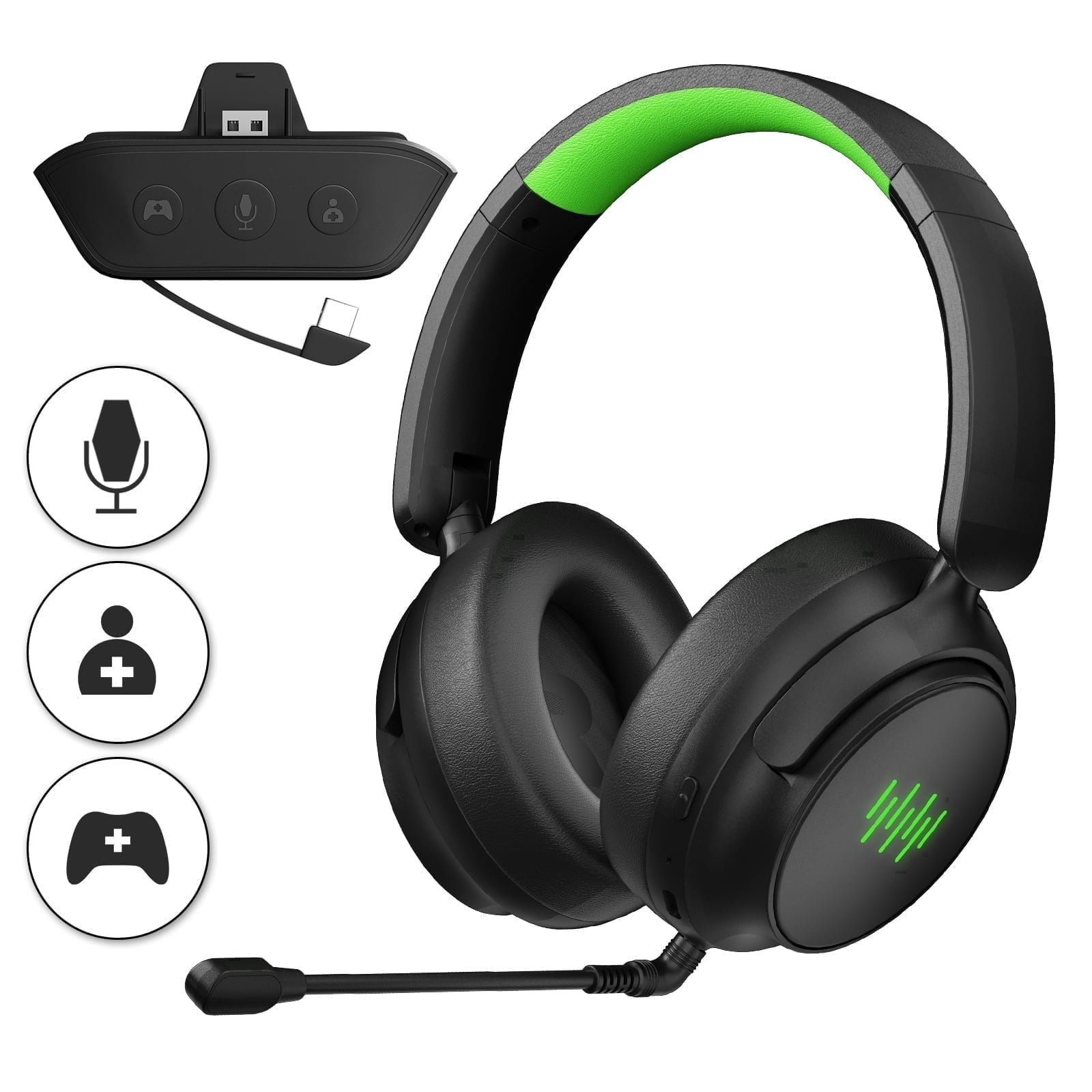 Wireless Gaming Headset for Xbox with Game/Chat Audio Balance, Mic Mute ...