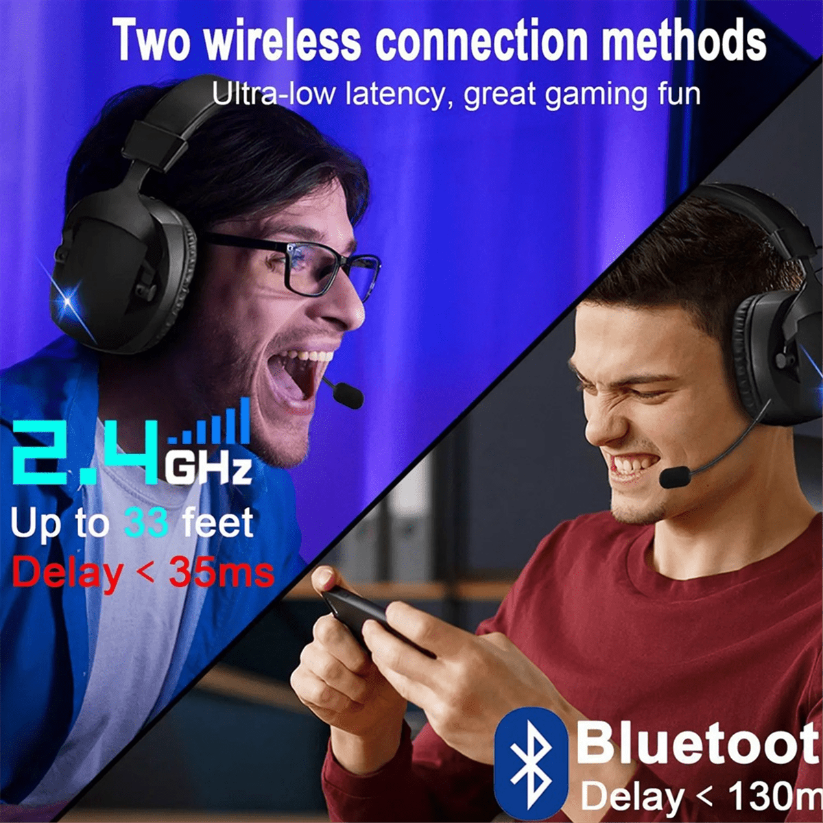 Wireless Gaming Headset with Mic 2.4G Bluetooth Headphone USB 3.5mm ...