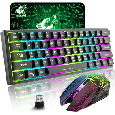 T3 Wireless RGB LED Light Gaming Keyboard and Mouse Combo for PC ...