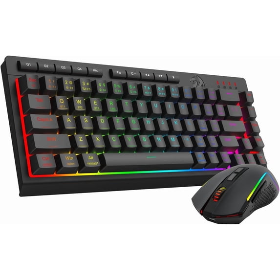 Wireless Gaming Keyboard and Mouse Combo, Bluetooth/2.4G/USB-C Wired ...