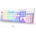 Wireless Gaming Keyboard, Tri-Mode BT5.0/2.4GHz/USB-C, RGB Light up ...