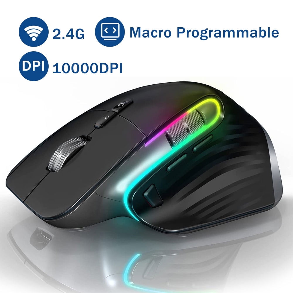 Wireless Gaming Mouse 2 4G Mouse RGB Ergonomic Programmable Mouse ...