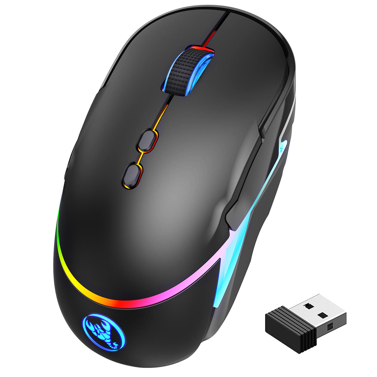 Wireless Gaming Mouse, 2.4G USB Rechargeable Computer Mice with 7 ...