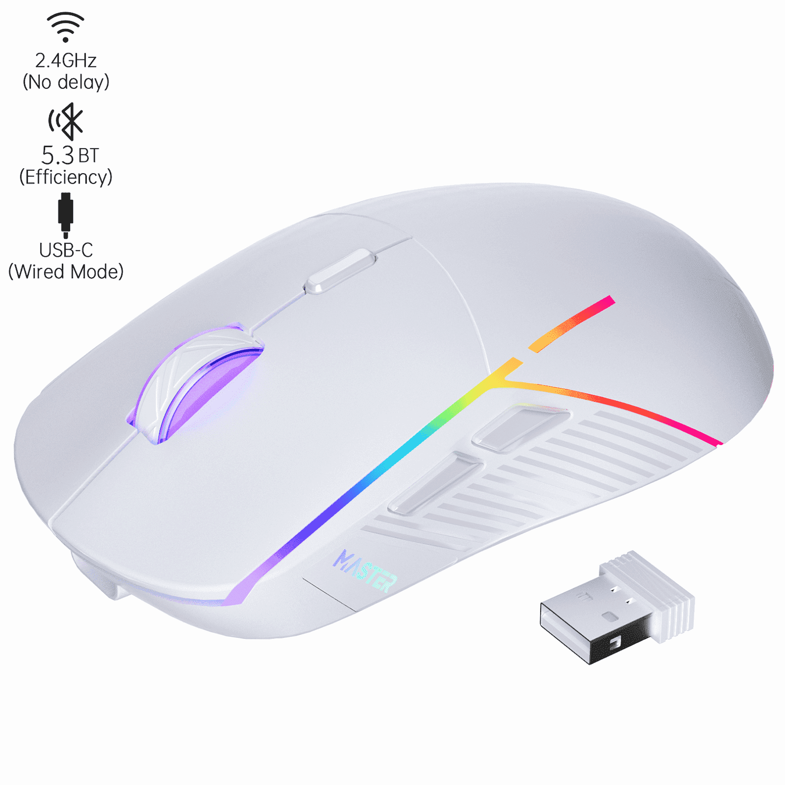 FFN Wireless Gaming Mouse,24000DPI Adjustable,6 Programmable Buttons ...