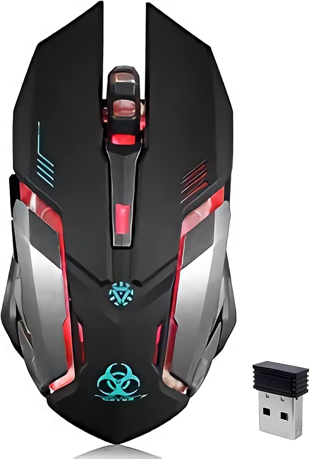 Wireless Gaming Mouse, C8 Silent Click Wireless Rechargeable Mouse with ...