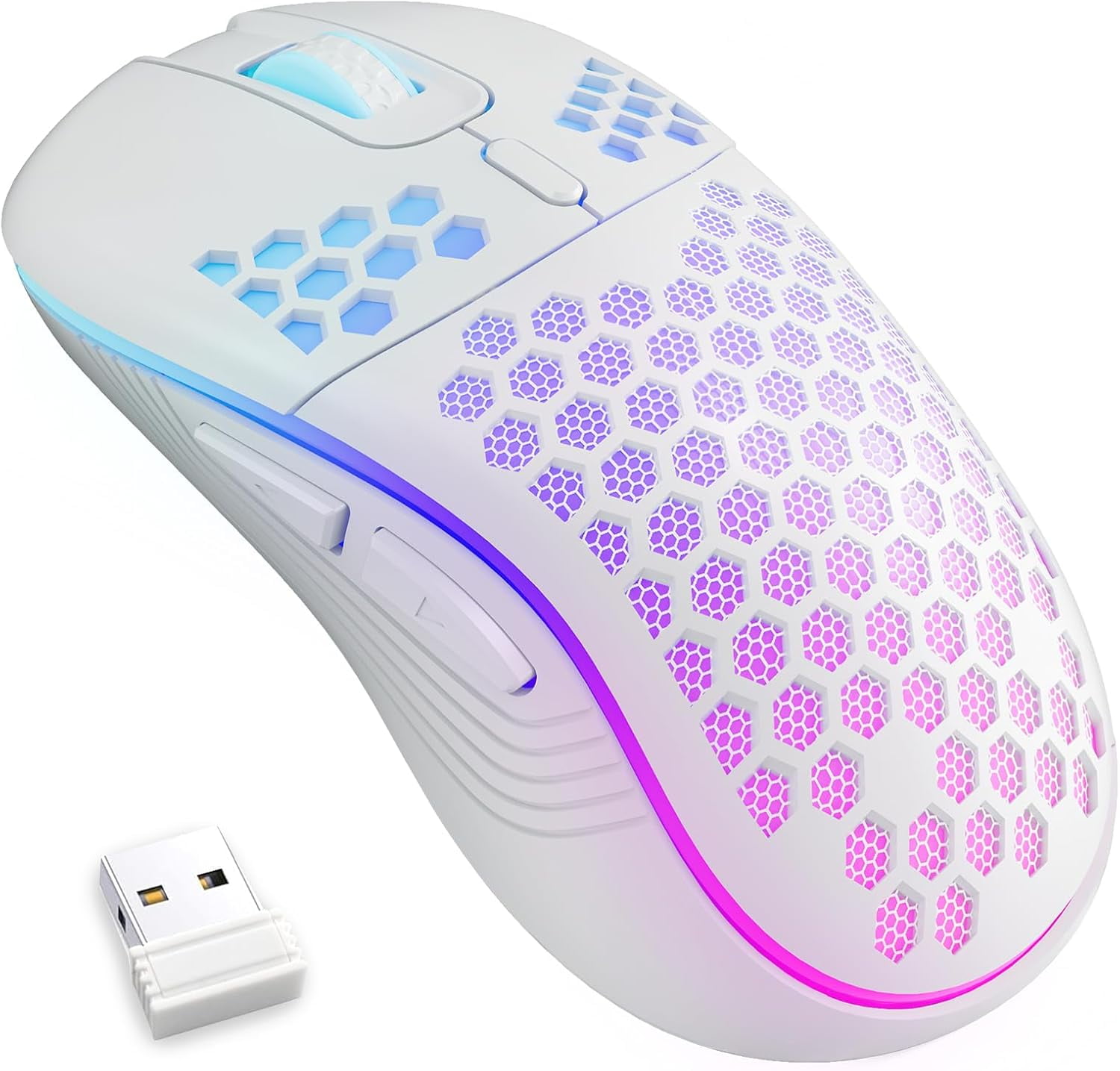 Wireless Gaming Mouse Honeycomb 2.4G USB Cordless Mouse RGB ...