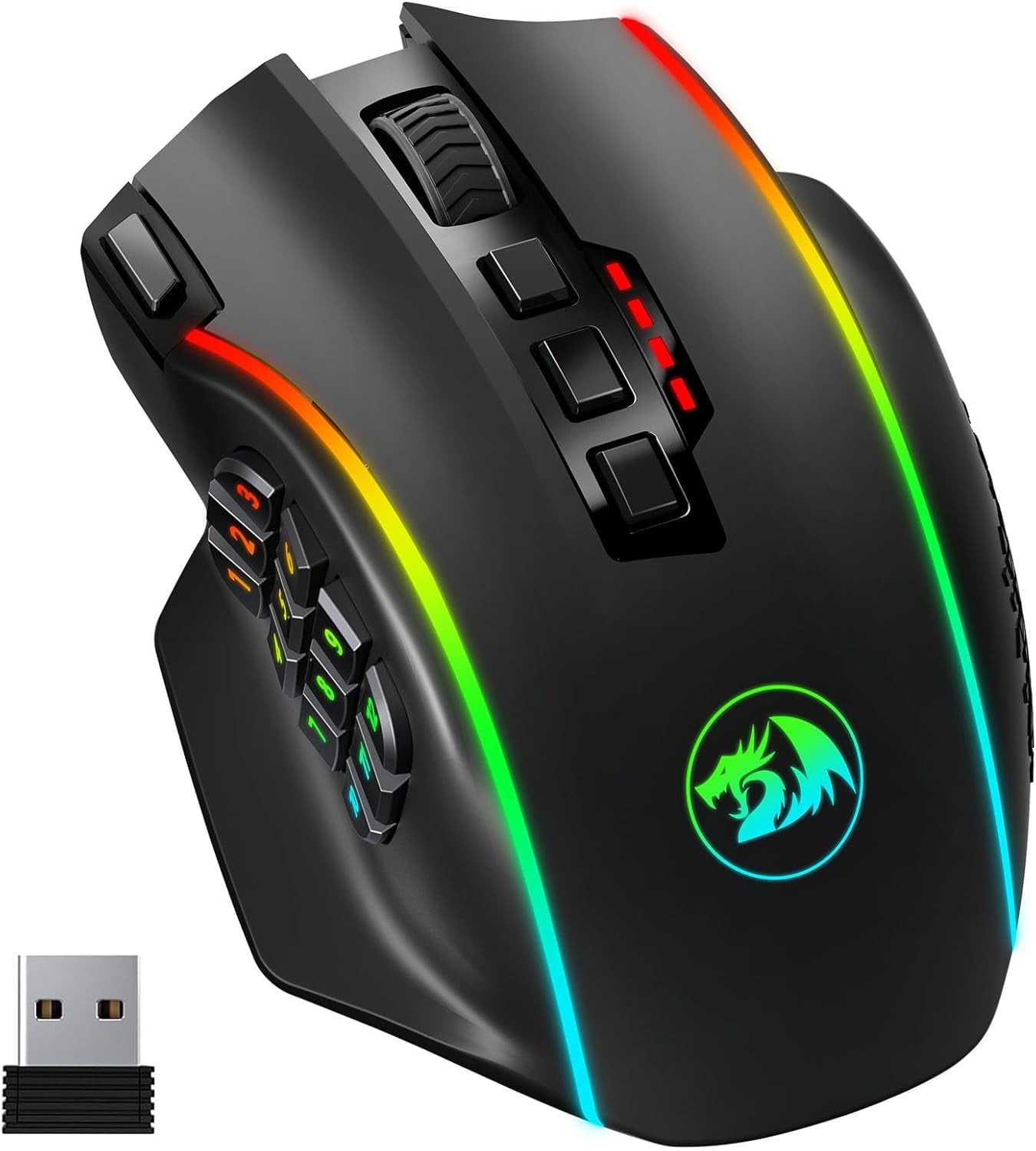 Wireless Gaming Mouse, MMO Gaming Mouse UP 16,000 DPI, 16 Macro ...