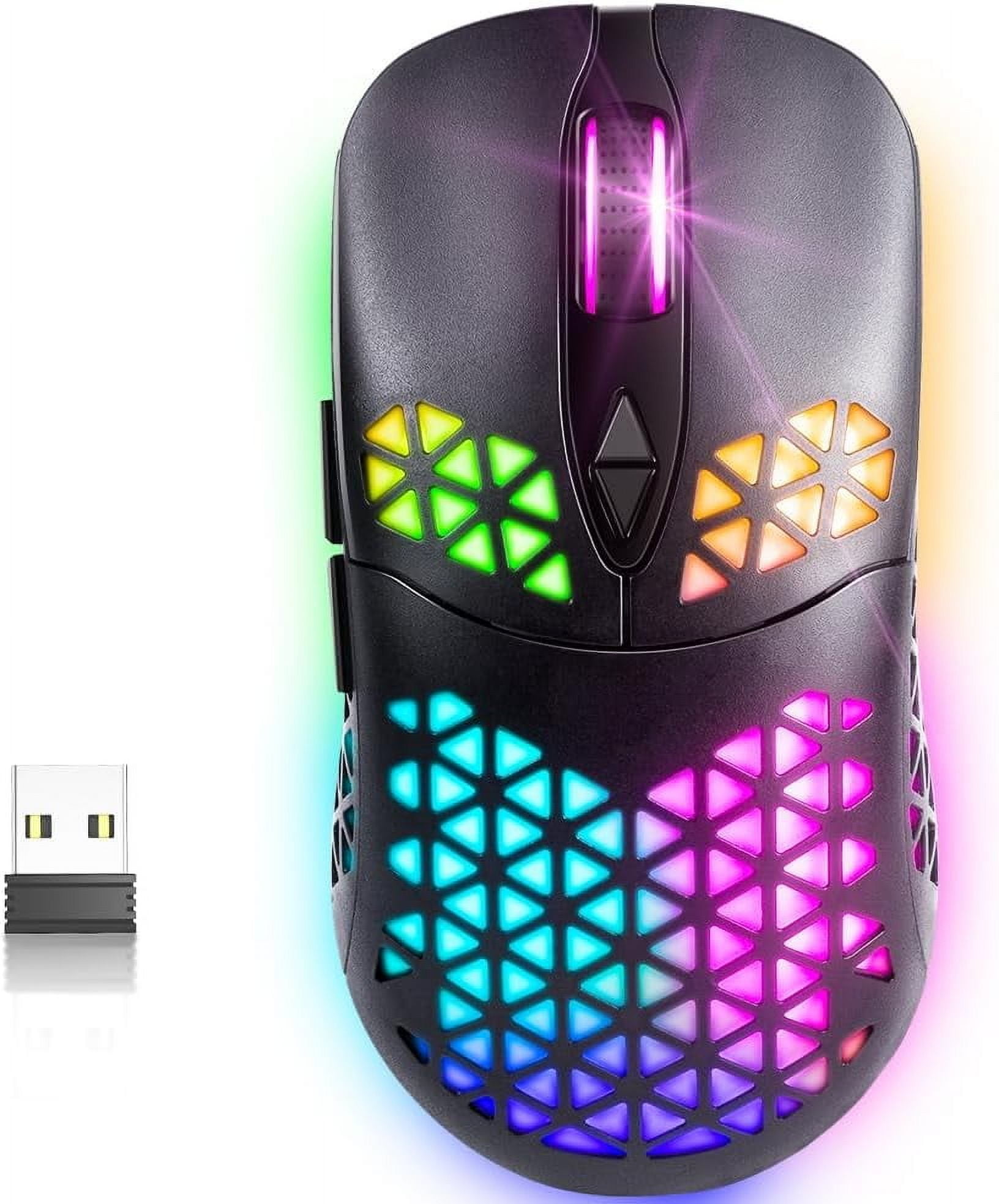 Wireless Gaming Mouse, Rechargeable RGB Wireless Mouse PC Gaming Mice ...