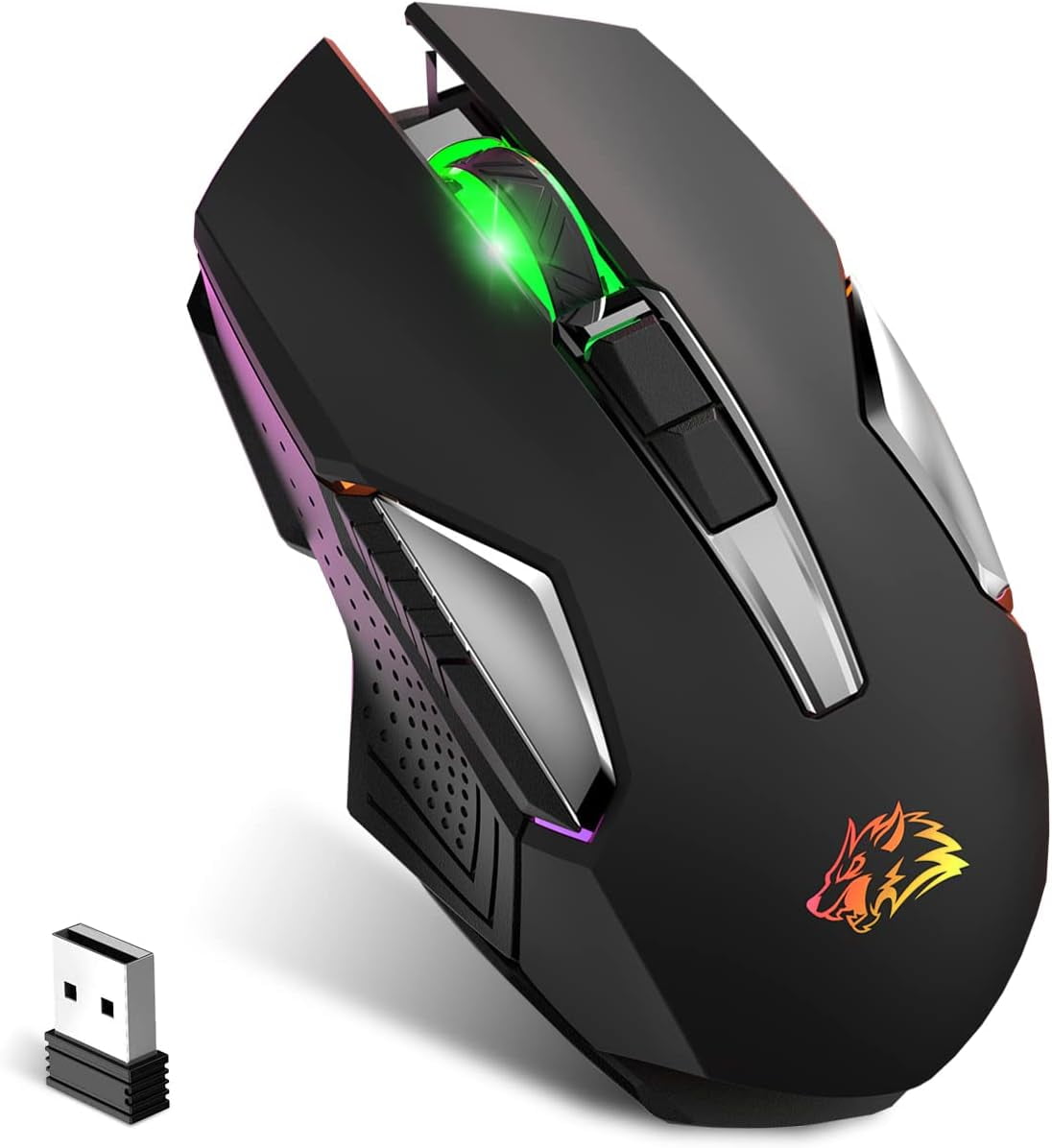 Wireless Gaming Mouse Rechargeable with Rainbow RGB Backlit,Optical ...