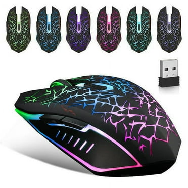 TENMOS Ergonomic Wireless Gaming Mouse, Built-in Rechargeable, Colorful ...