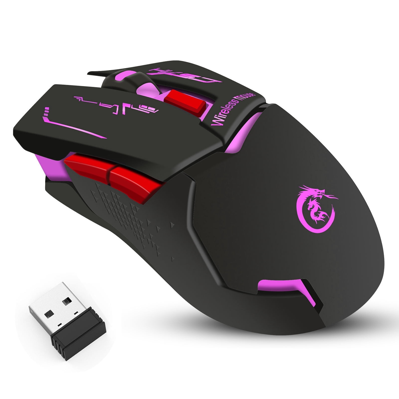 Wireless Gaming Mouse Rechargeable USB 2.4G Computer Mouse with 7 ...