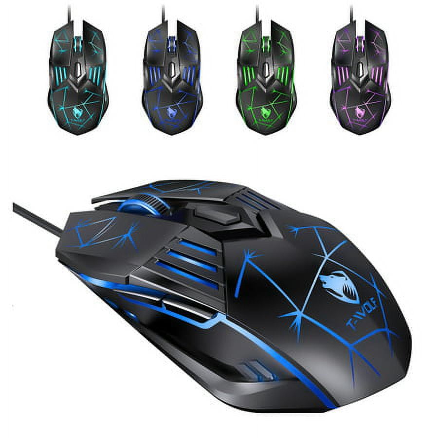 Wireless Gaming Mouse Rechargeable USB 2.4G RGB Backlit Computer Mouse ...