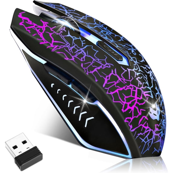 Wireless Gaming Mouse, Rechargeable Wireless Computer Mouse, 7-Color ...
