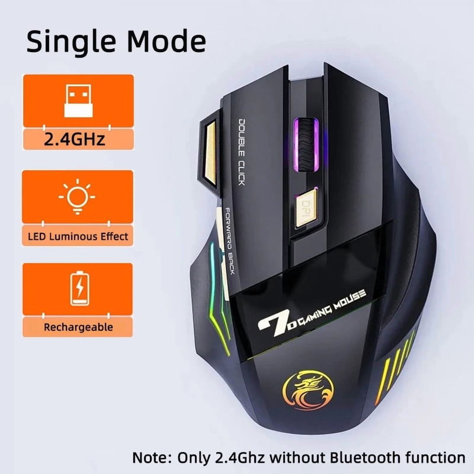 Wireless Gaming Mouse USB IMICE GW-X7 3200DPI Dual Mode Rechargeable 7 ...
