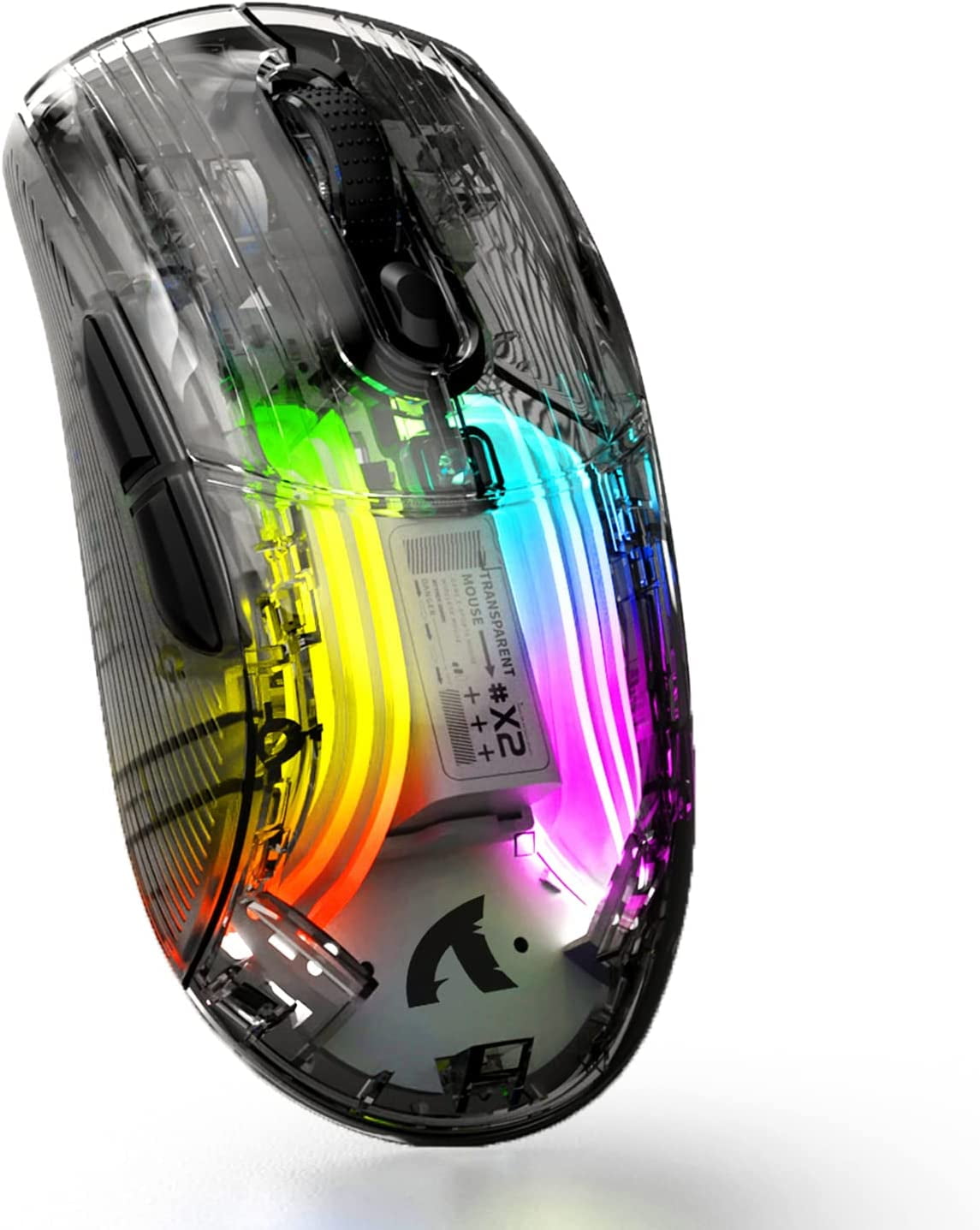MANBASNAKE Wireless Gaming Mouse With Transparent Design,Tri-Mode 2.4G ...