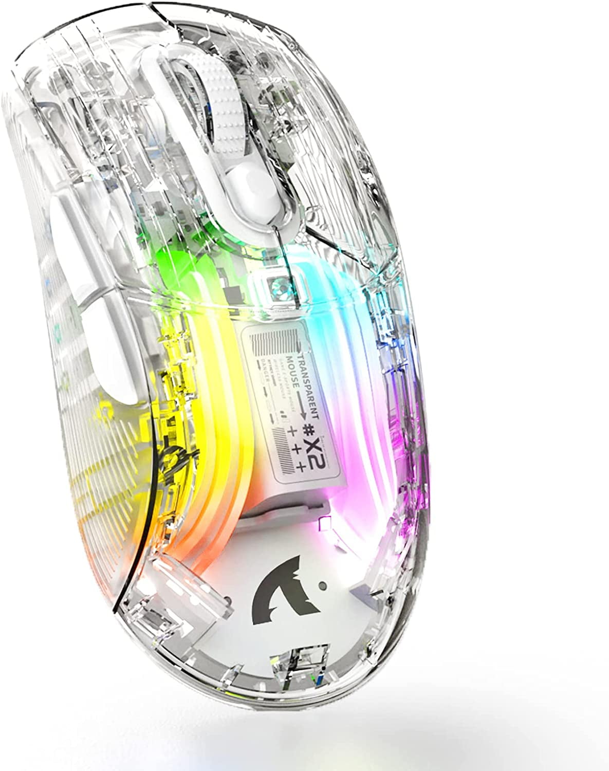 MANBASNAKE Wireless Gaming Mouse With Transparent Design,Tri-Mode 2.4G ...
