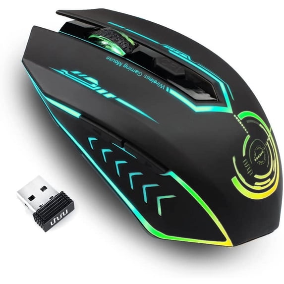 UHURU Wireless Gaming Mouse with Side Buttons, USB Rechargeable, Up to ...