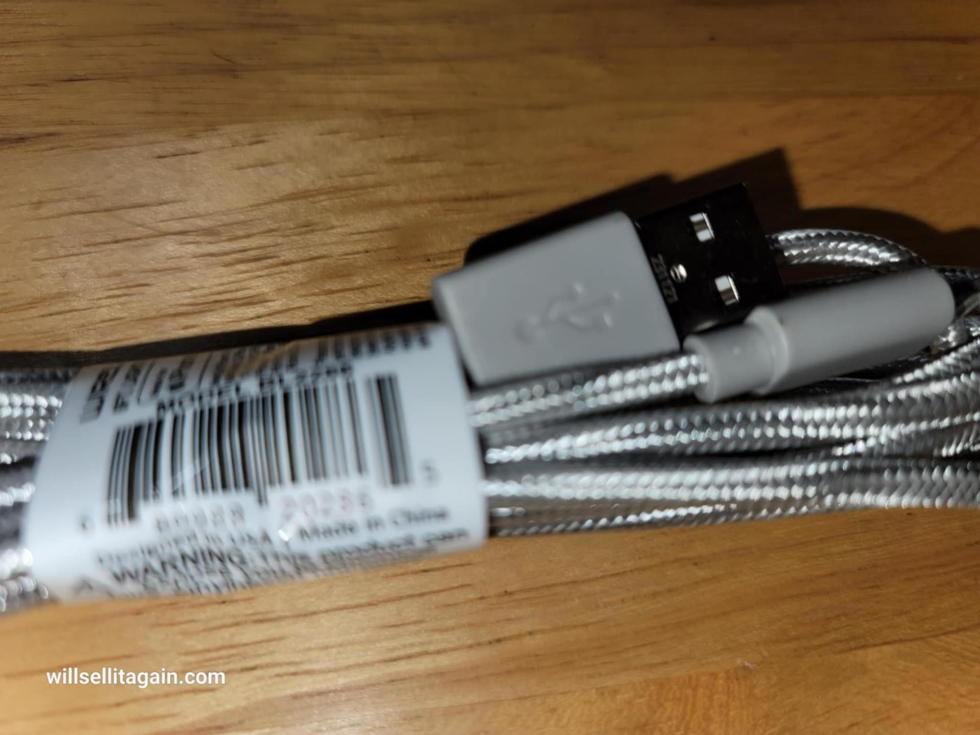 Wireless Gear USB Sync & Charge Fabric iPhone Charger 6ft (Silver ...