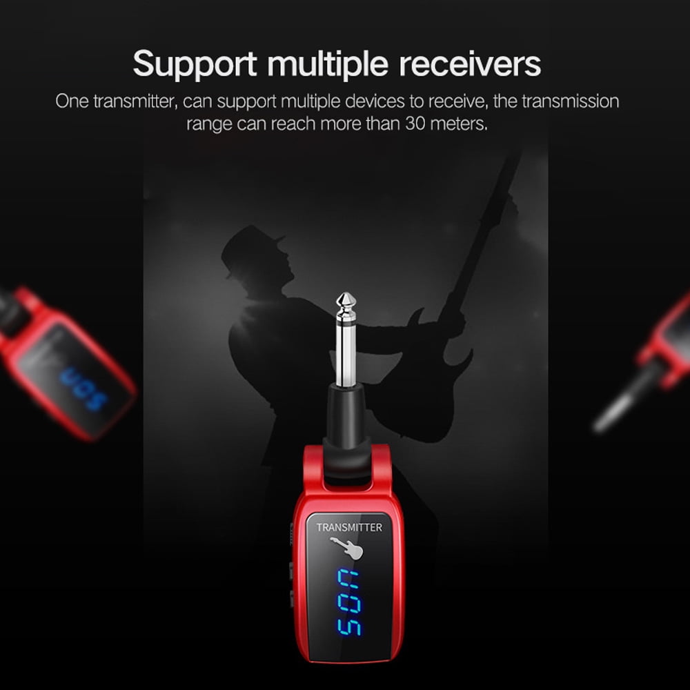 Wireless Guitar System Rechargeable Transmitter Receiver Set Electric ...