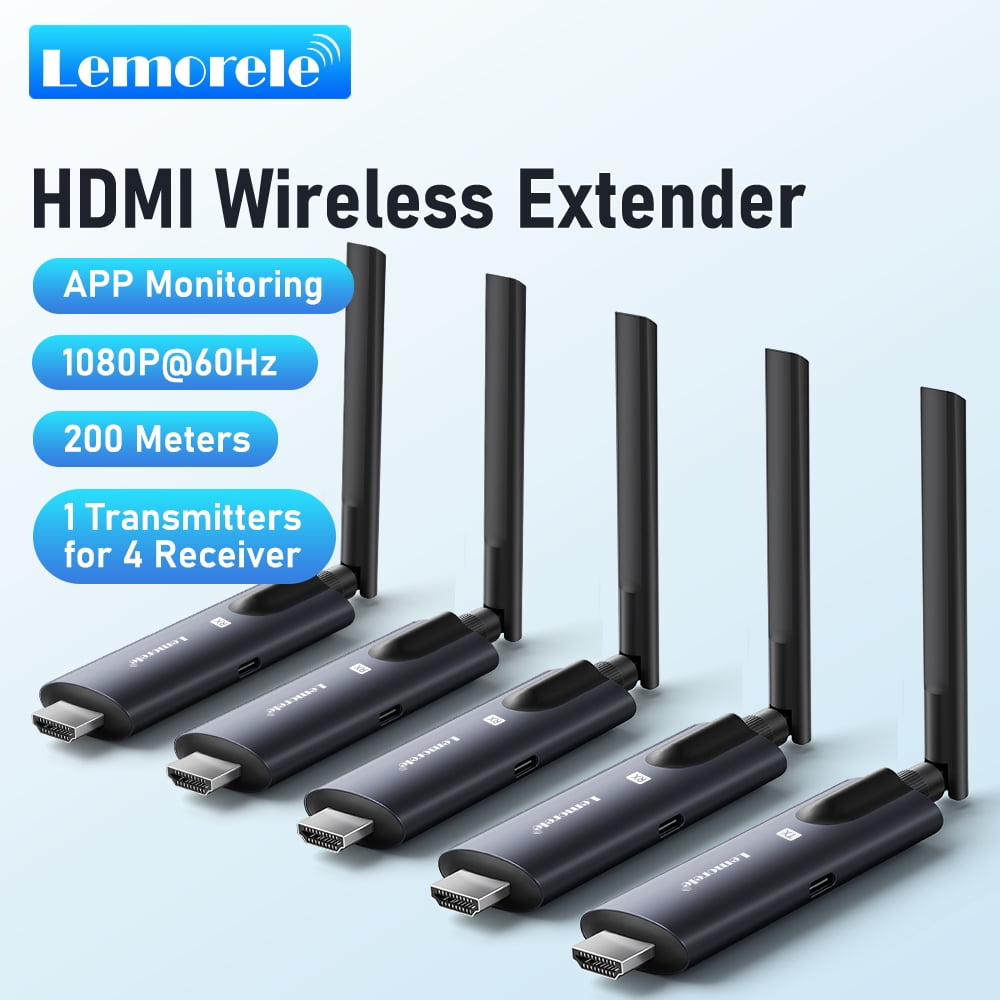 Wireless HDMI Transmitter and 4 Receivers, Lemorele 200m 1080p HDMI ...