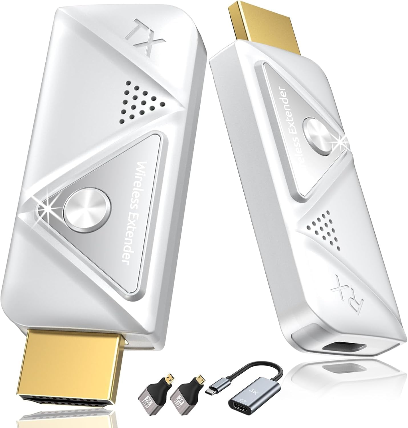 Wireless HDMI Transmitter and Receiver 382FT/100M, 2.4G+5G Plug & Play ...