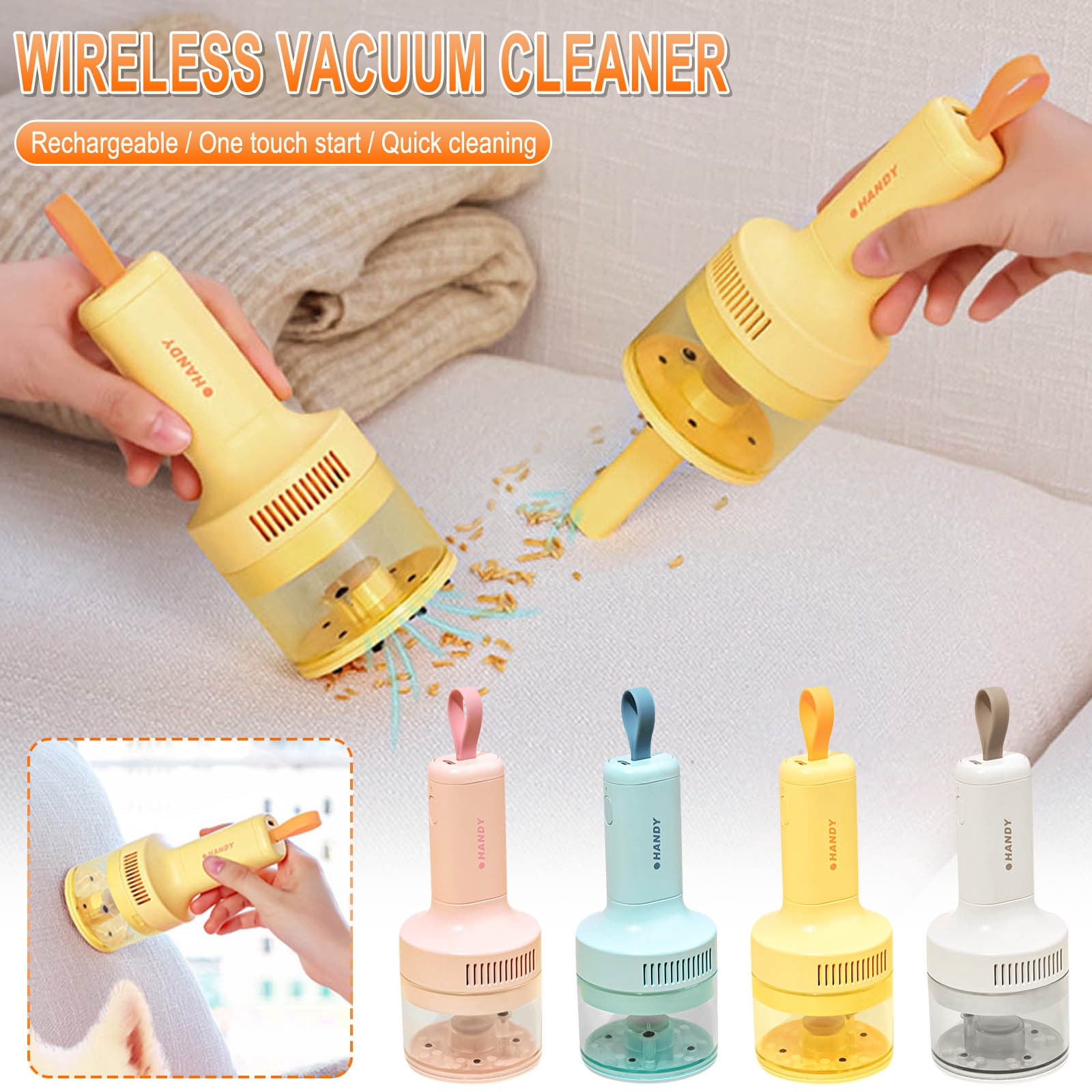 Wireless Handheld Vacuum, Powerful Suction Portable Cleaner, 2-in-1 ...