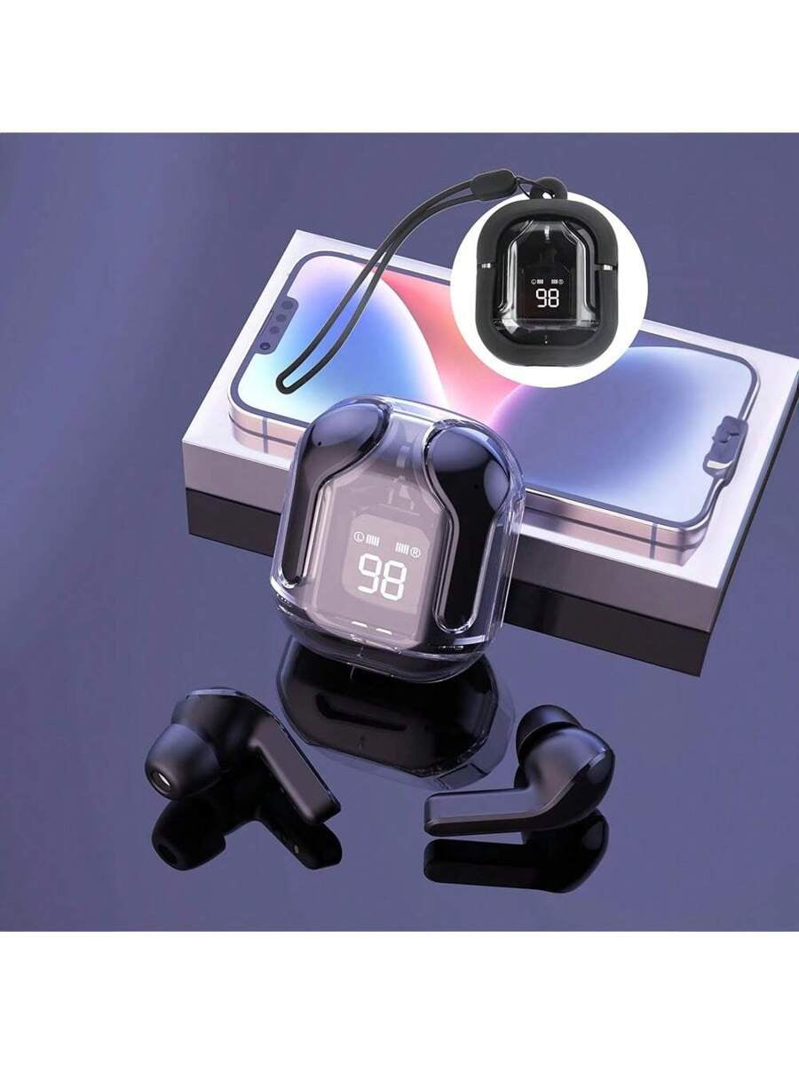 Wireless Headphones, Bluetooth Earbuds ENC Noise Cancelling Transparent ...