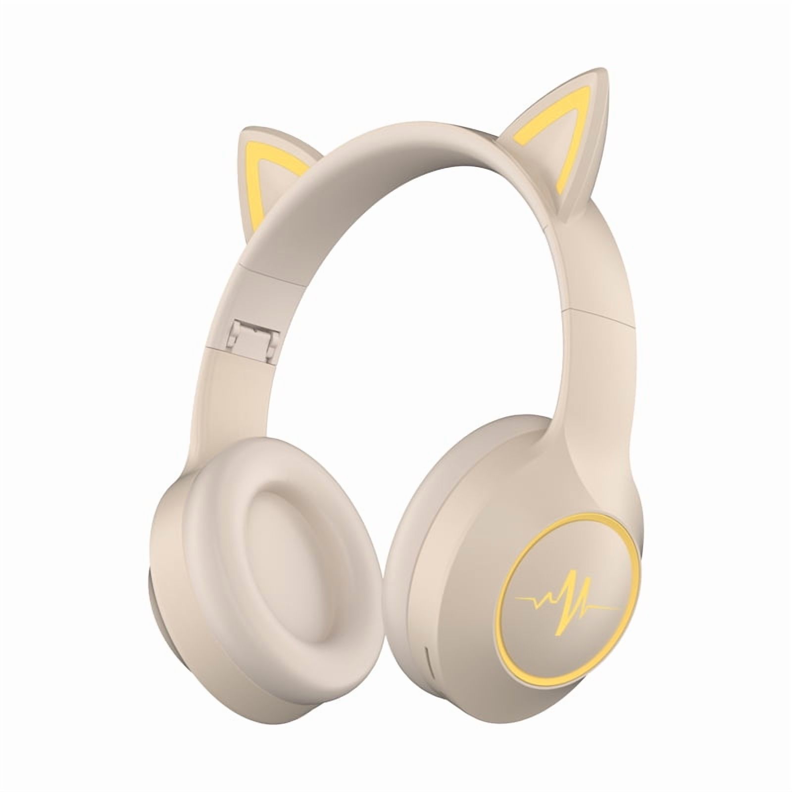 Wireless Headphones RGB cute cat ear Bluetooth Earphones with ...