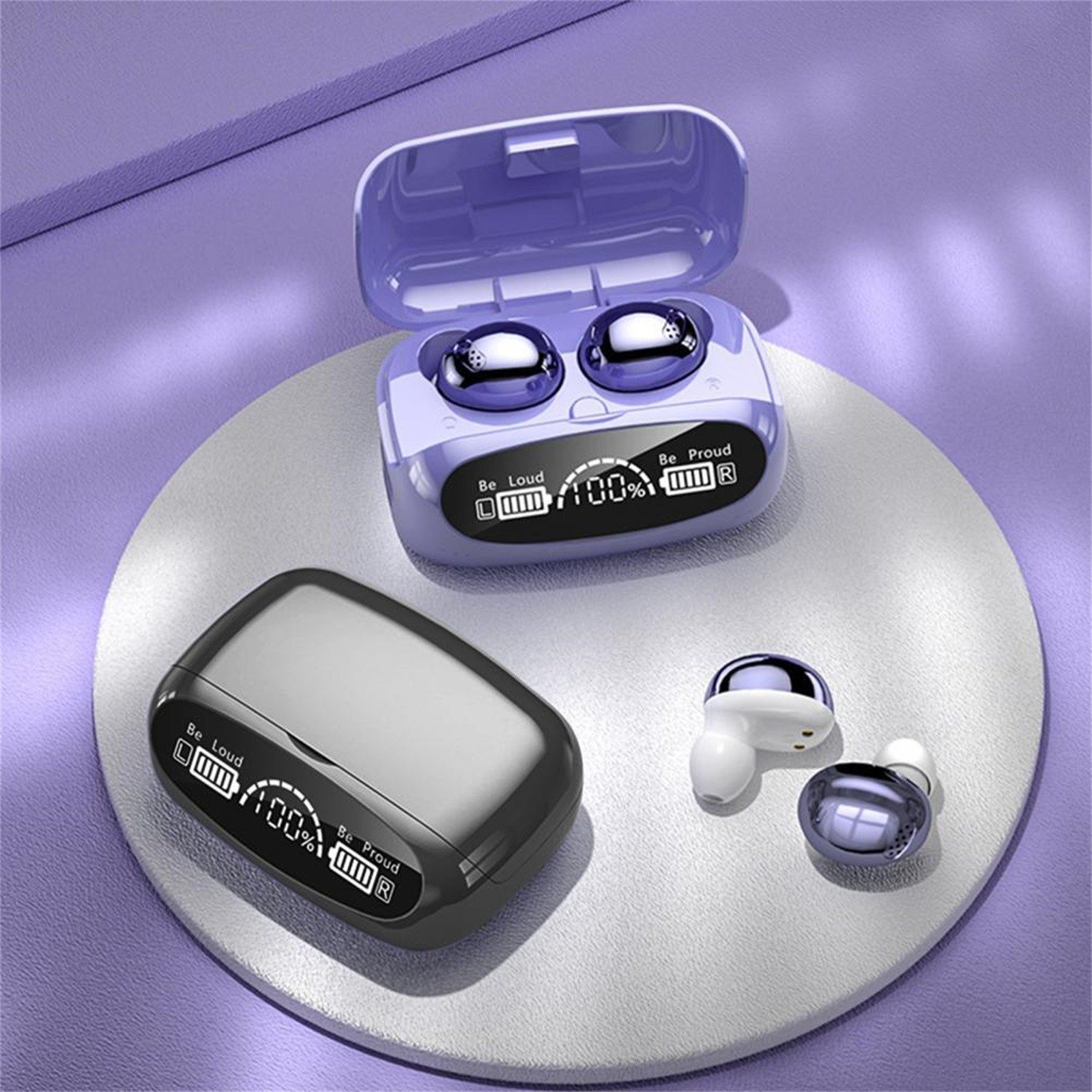 Wireless Headphones Stereo Earphones Bluetooth-5.1 Sport Earbuds ...
