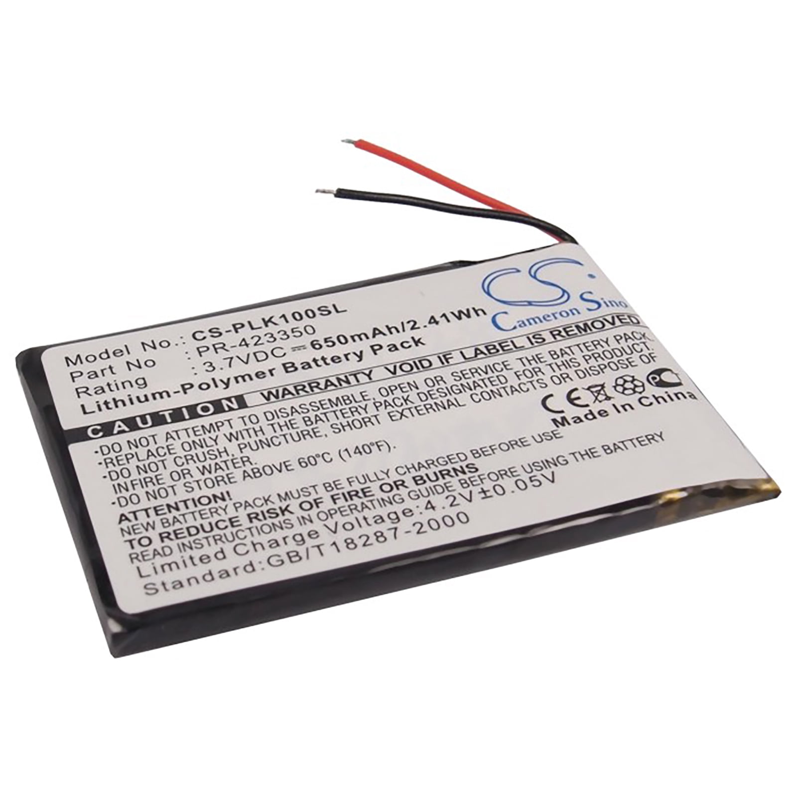 Wireless Headset Battery for Plantronics PR-423350 K100 Sony MDR ...