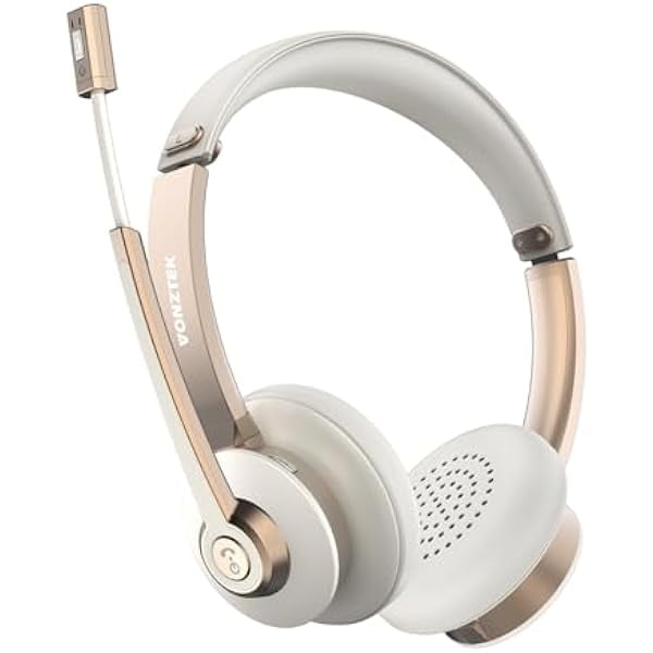 Wireless Headset, Bluetooth Headphones with Microphone Noise Cancelling ...