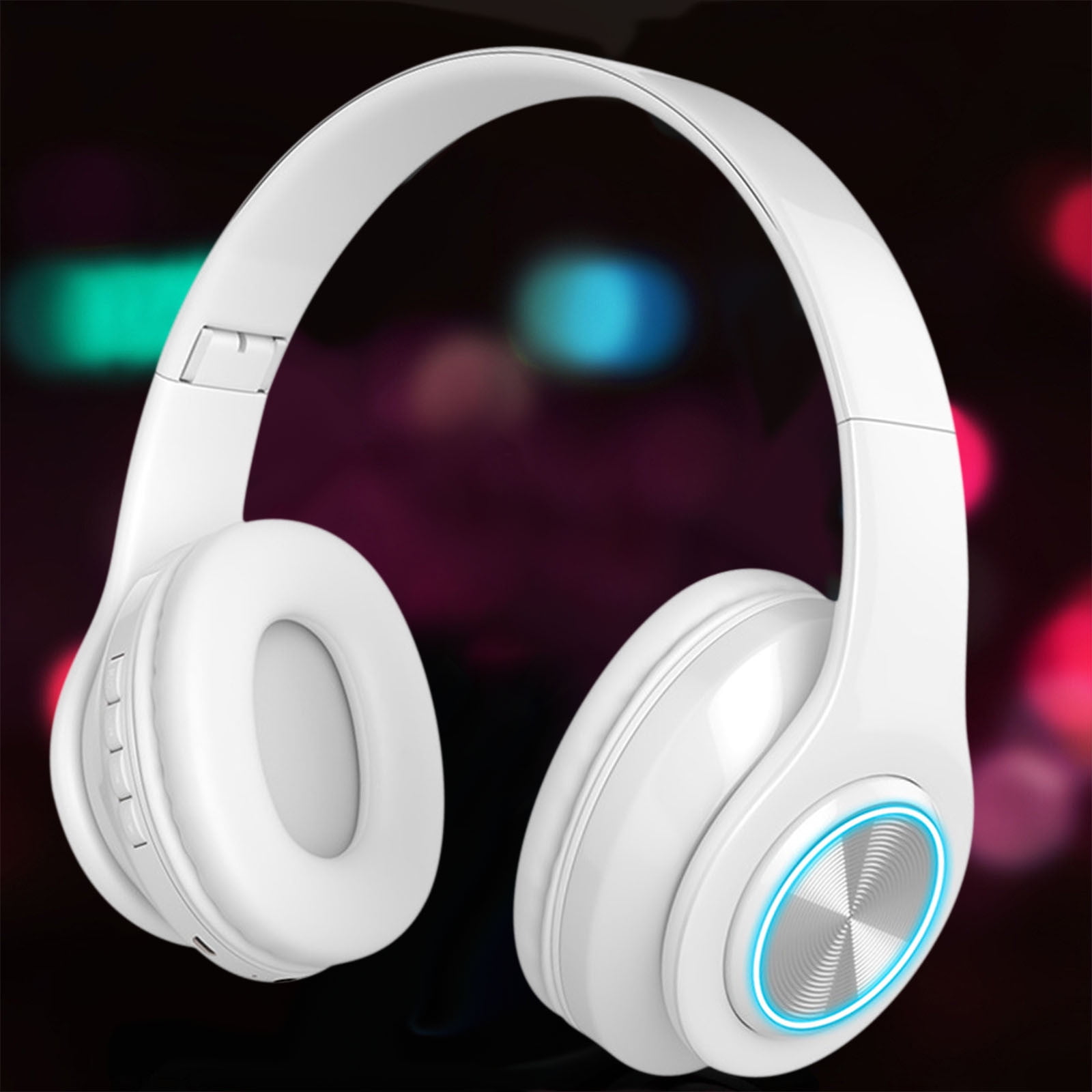 Wireless Headset Foldable Headset LED Lights Glowing Headphones ...