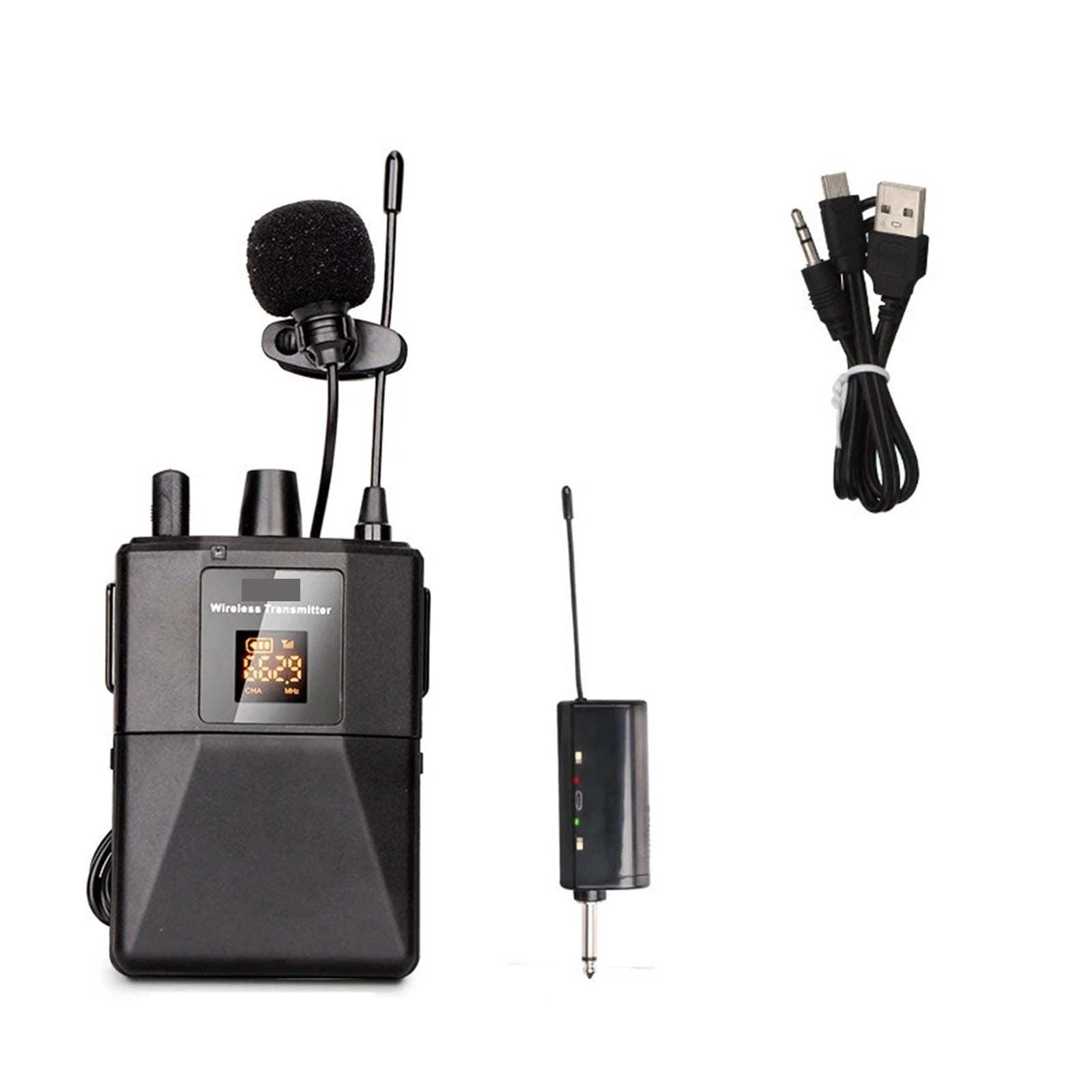 Wireless Headset Microphone With Transmitter Receiver LED Digital ...