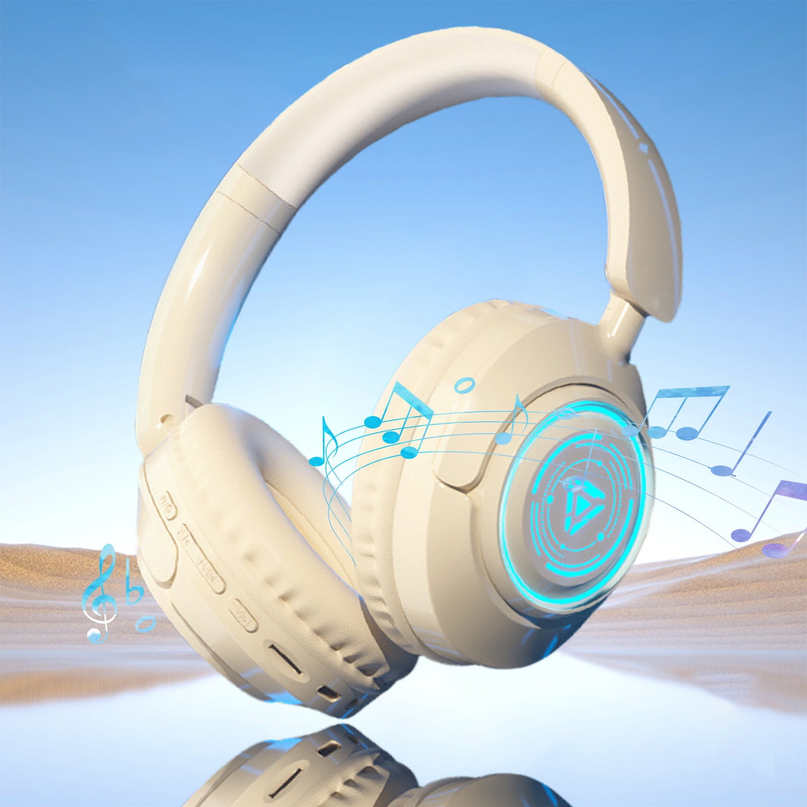 On-Ear Headphones Wireless Bluetooth with Lightweight Foldable Design ...
