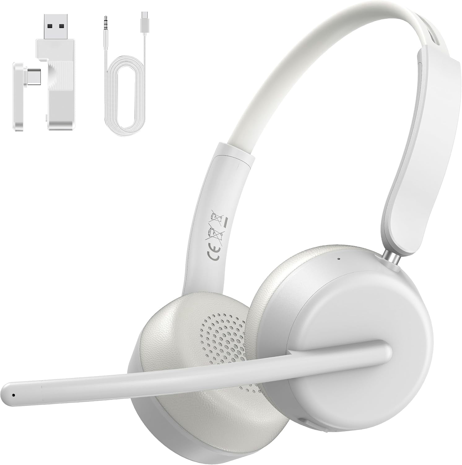 Wireless Headset for Work, Bluetooth 5.4 Headphones with AI Noise ...