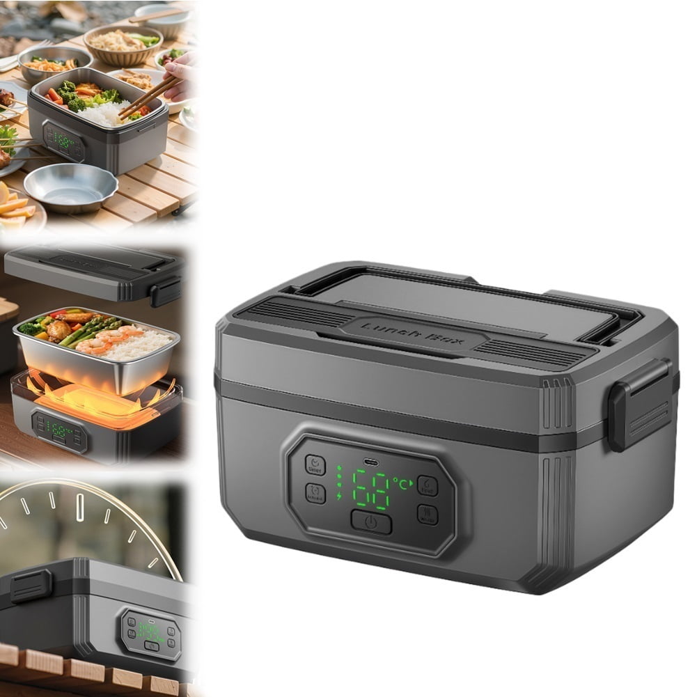 Wireless Heated Lunch Box Heater Portable, Electric Smart Lunch Box ...